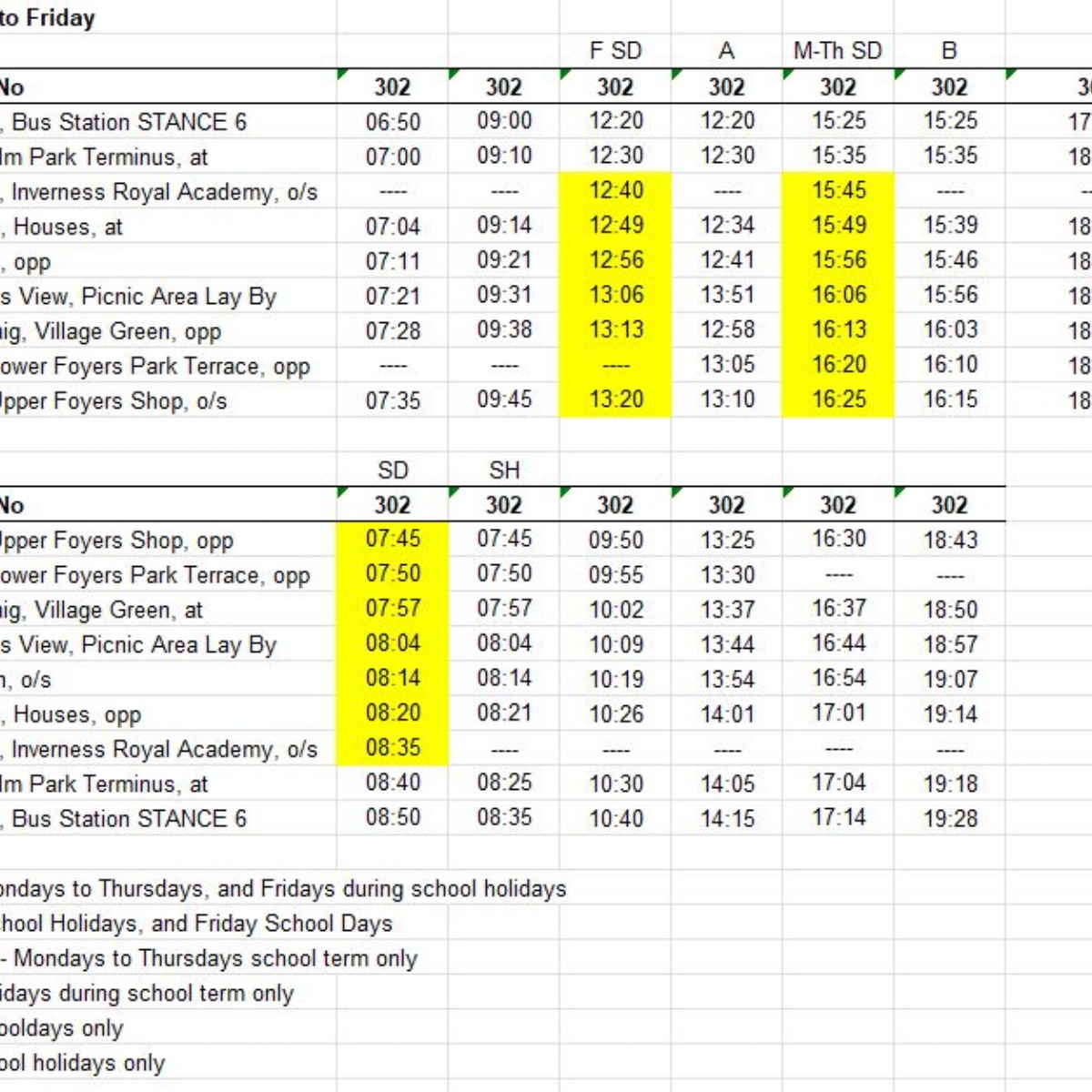 Inverness Royal Academy - 302 Foyers Bus