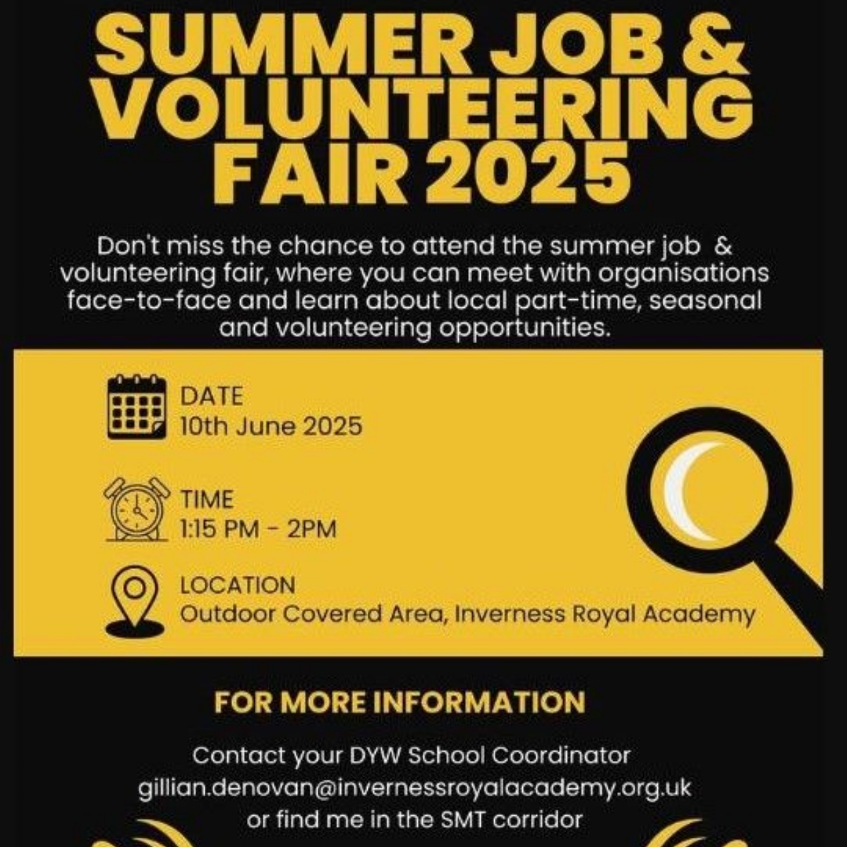 Inverness Royal Academy - Summer Jobs & Volunteering Fair 2025!